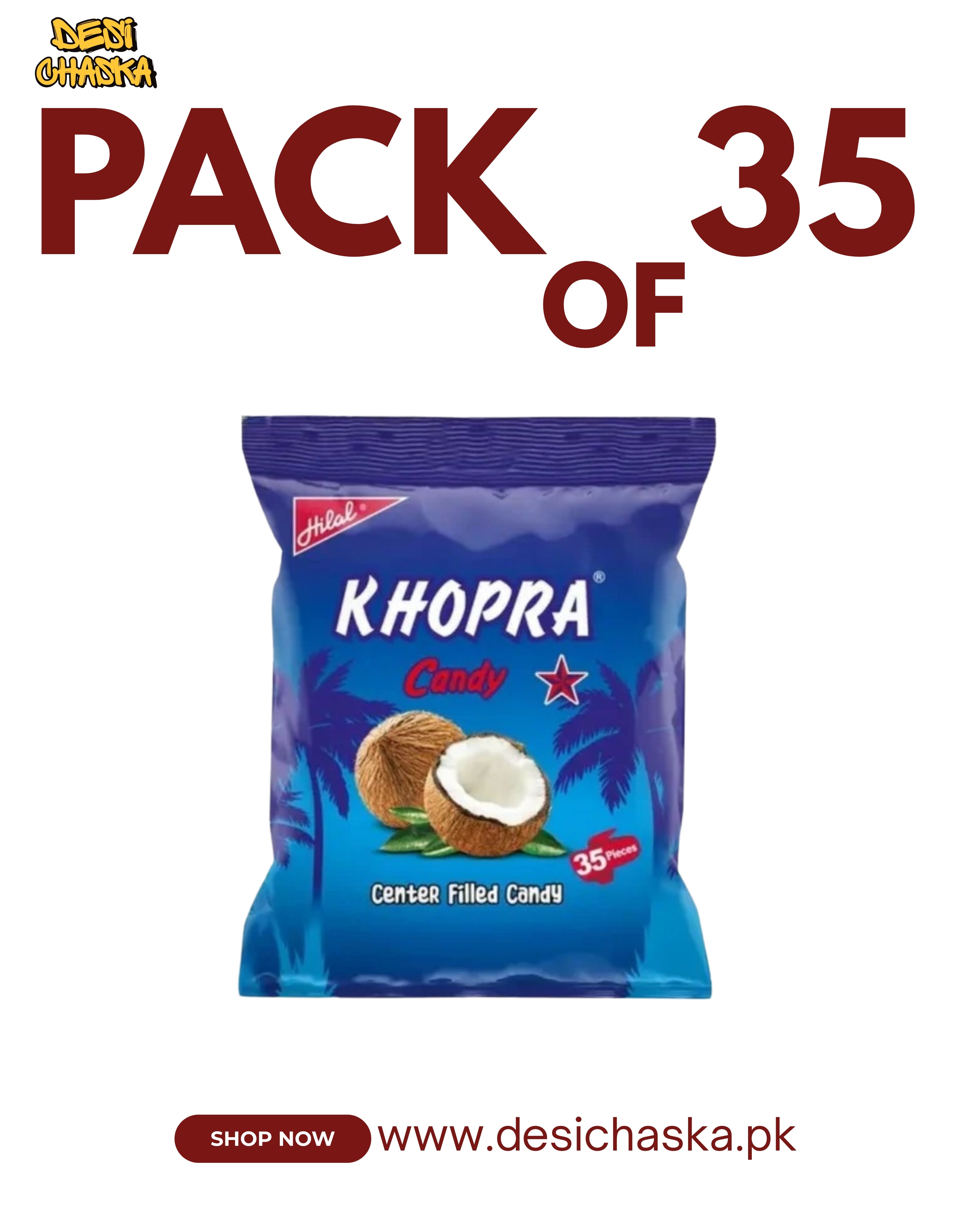 KHOPRA CANDY - PACK OF 35 – Desi Chaska