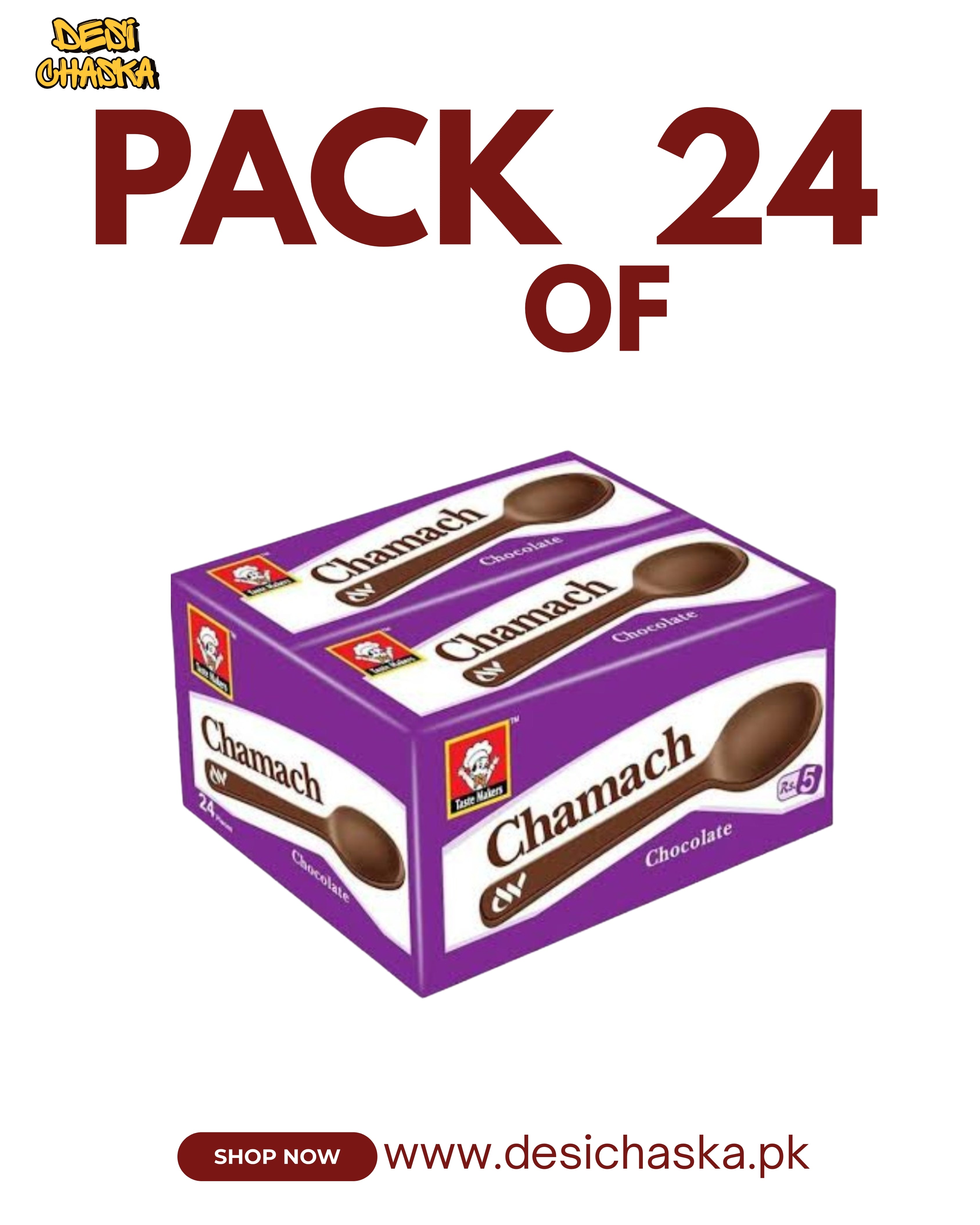 CHAMACH CHOCOLATE - PACK OF 24 – Desi Chaska